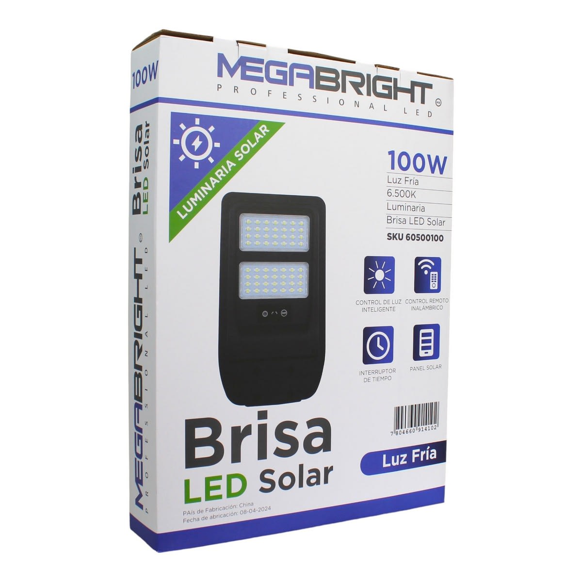 Luminaria Solar Brisa Led 100w 6500k Megabright | Ferrelectrica ...