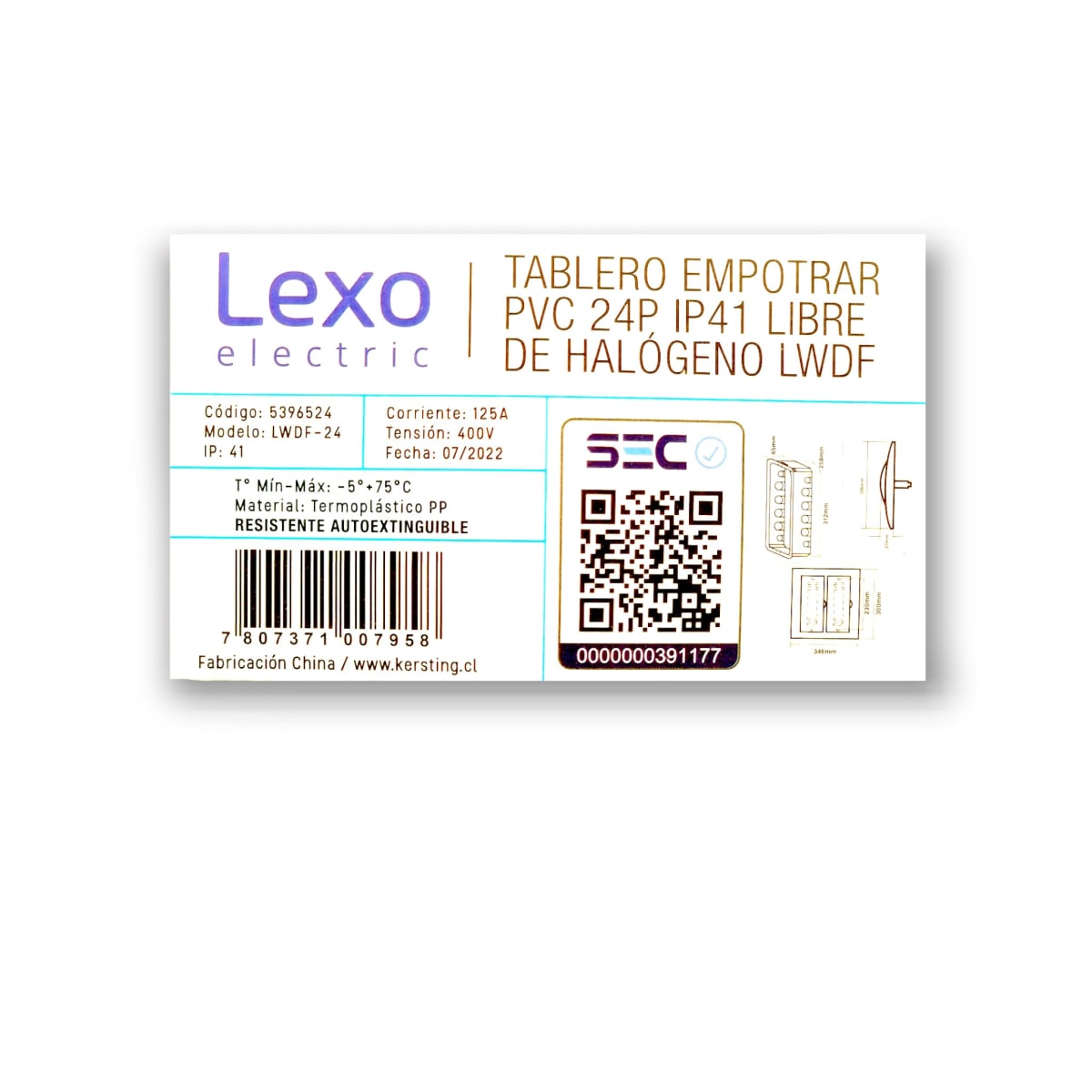 Tablero Embutido L/H Tapa Blanca 24 Circuitos Lexo | Ferrelectrica Materiales Electricos