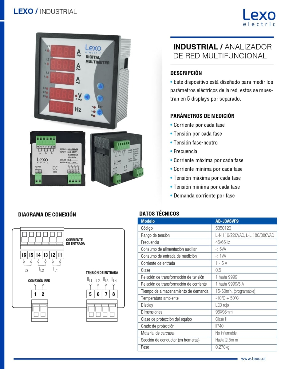 Analizador de Red AB-J3A6VF9 Lexo | Ferrelectrica Materiales Electricos