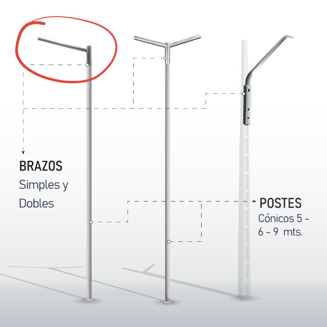 Brazo Simple Luminaria Publica | Ferrelectrica Materiales Electricos