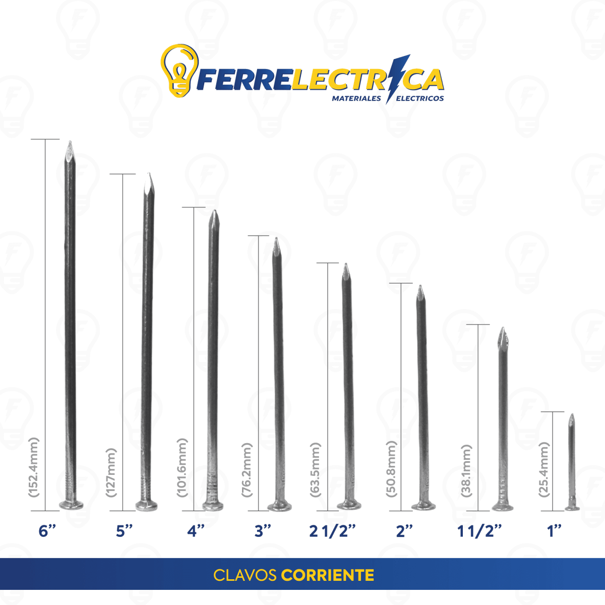 Clavo Corriente 1 Pulgada Bolsa 1k | Ferrelectrica Materiales Electricos