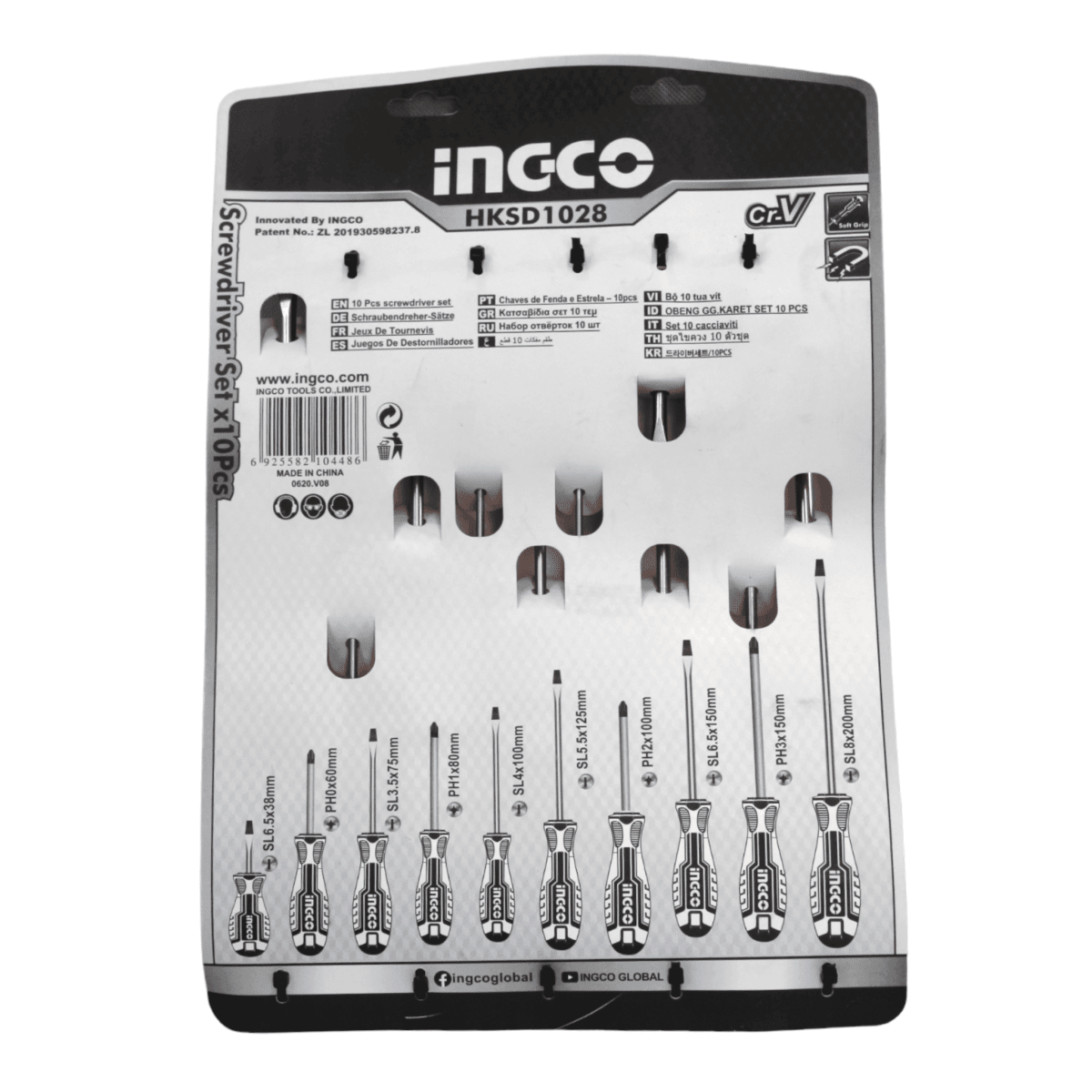 Set atornilladores INGCO 10 Pcs INGCO HKSD1028 | Ferrelectrica SPA
