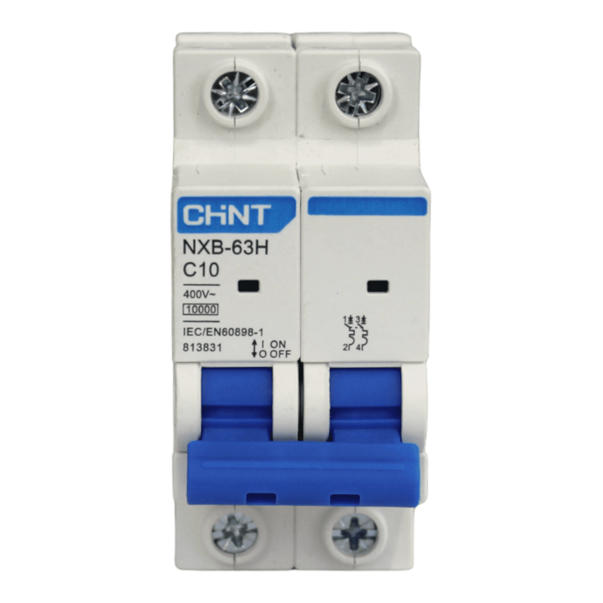 Interruptor Automatico Bipolar 2x10A 10kA C NXB-63H CHINT | Ferrelectrica Materiales Electricos