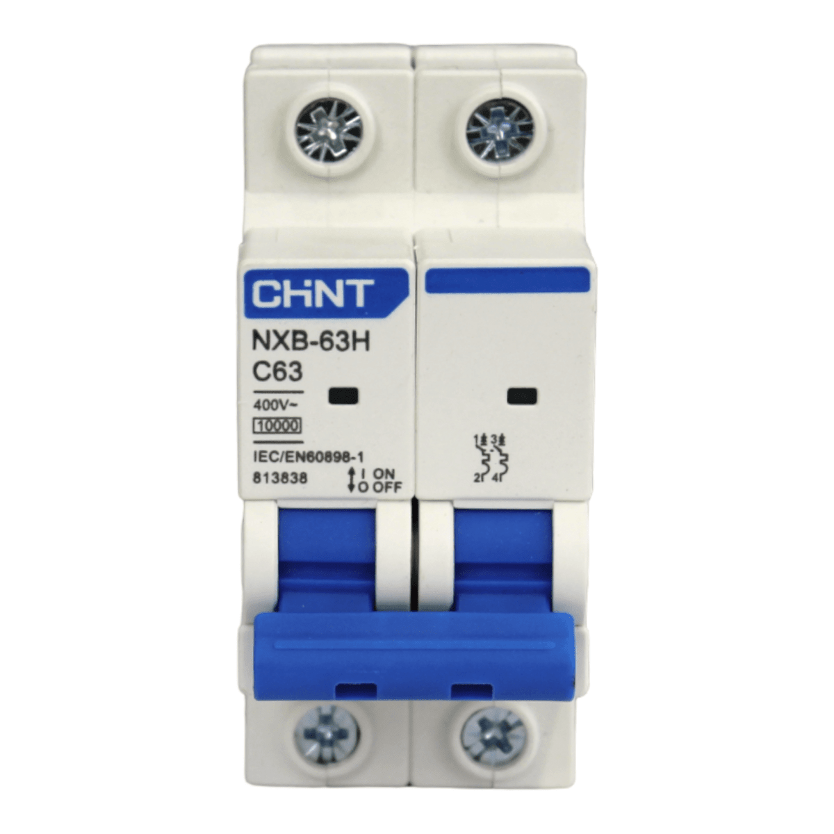 Interruptor Automatico Bipolar 2x63A 10kA C NXB-63H CHINT | Ferrelectrica SPA