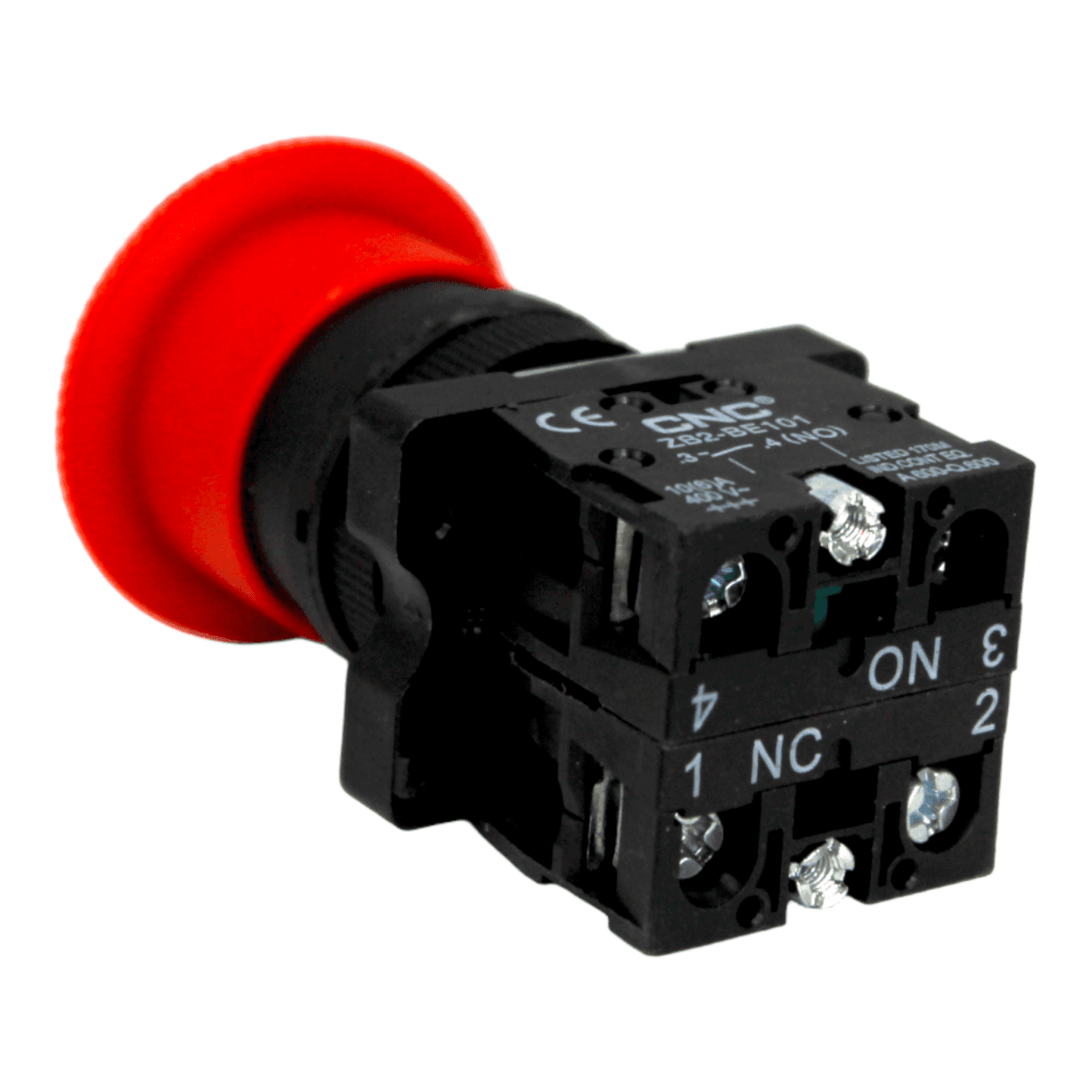 Parada de Emergencia PVC c/retencion 22mm 1nc 1no 10A CNC ...