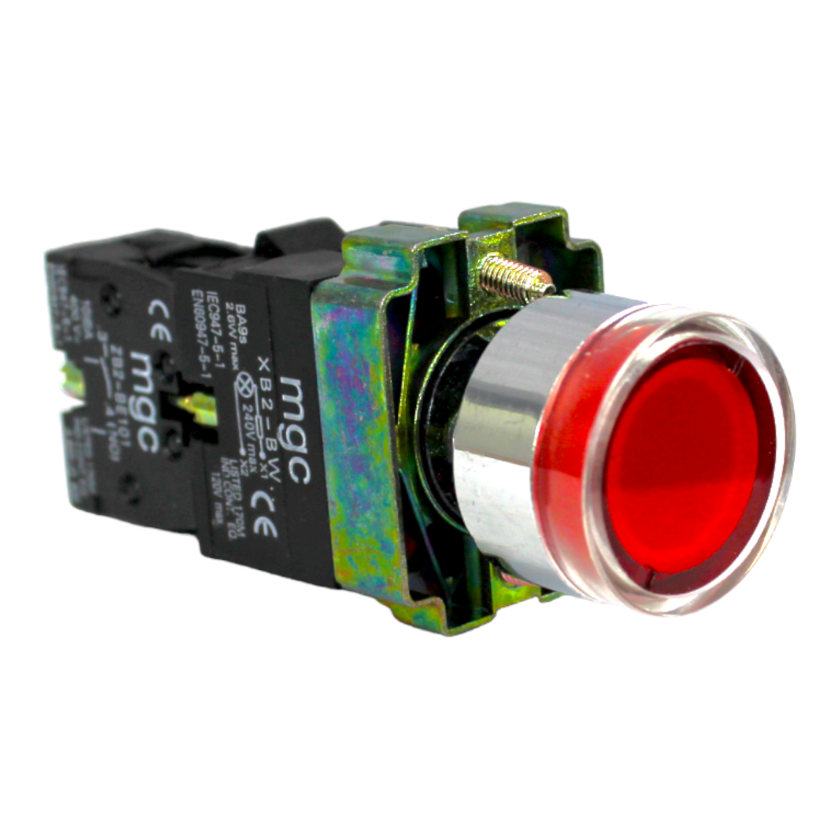 Botón Pulsador con Luz 22mm 1no Metal | Ferrelectrica Materiales Electricos