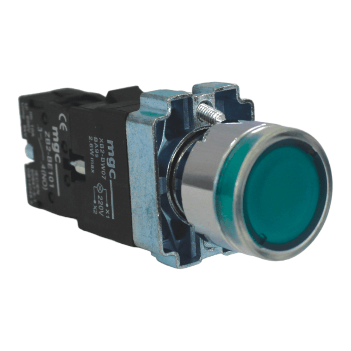 Botón Pulsador con Luz 22mm 1no Metal | Ferrelectrica Materiales Electricos