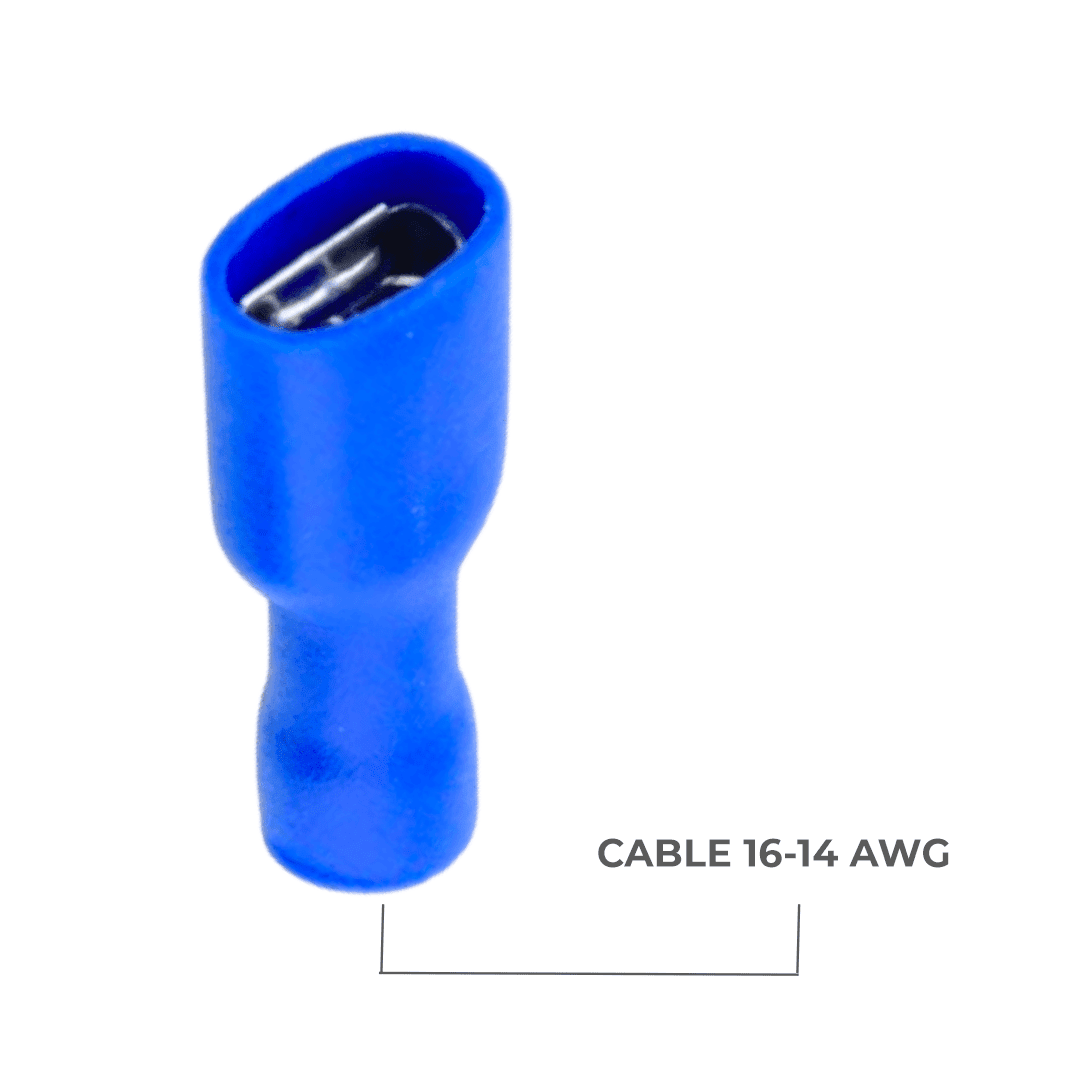Terminal Hembra Paleta Aislado Azul 16-14 Awg Bolsa 100un | Ferrelectrica Materiales Electricos