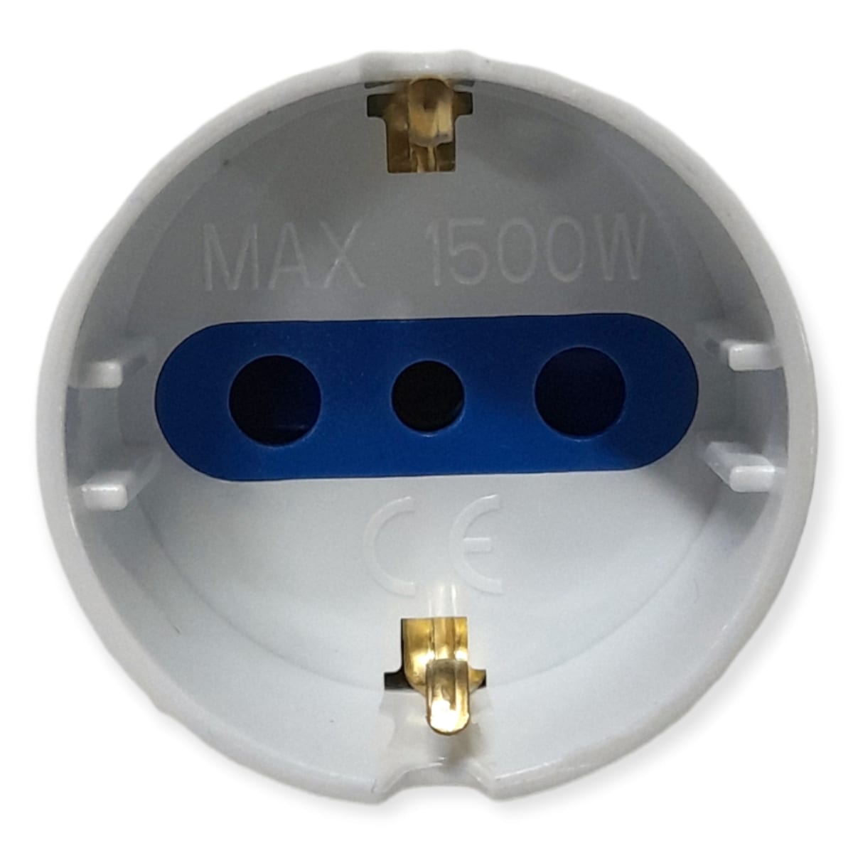 Adaptador Schuko 10A 1500W c/Protector Blanco LEXO | Ferrelectrica SPA