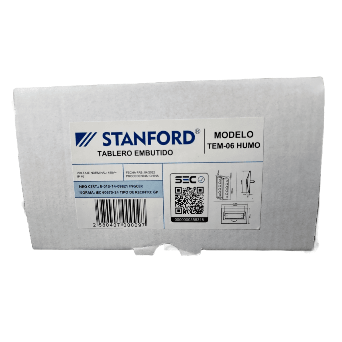 Tablero Pvc Embutido 6 Circuitos Stanford | Ferrelectrica Materiales ...