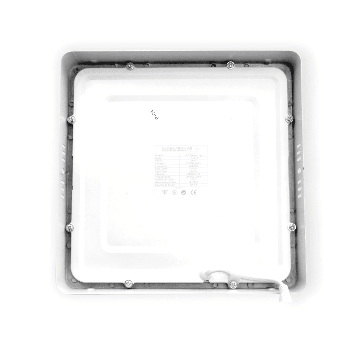 Panel Led S/P Cuadrado Slim 18W Globaltronics | Ferrelectrica ...