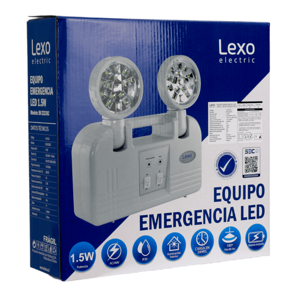 Lampara de Emergencia Led 6500K Recargable Lexo | Ferrelectrica Materiales Electricos