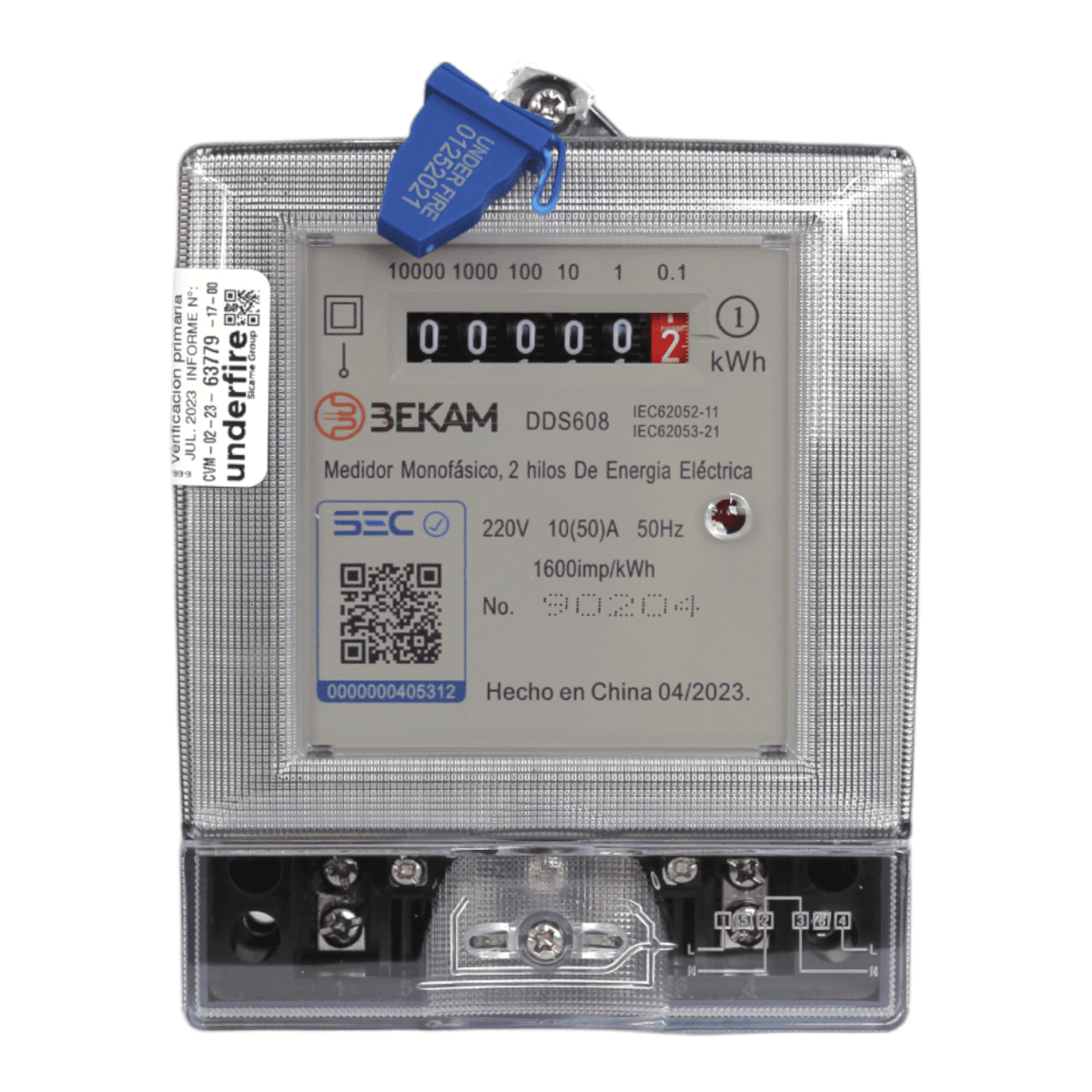 Medidor Monofasico Analogo 10(50)A 220V DDS608 Calibrado BEKAM ...