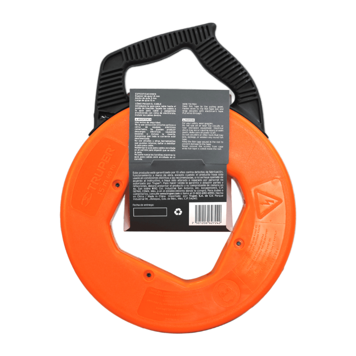 Laucha pasacable acero c/punta tiradora 15 mts Truper | Ferrelectrica SPA