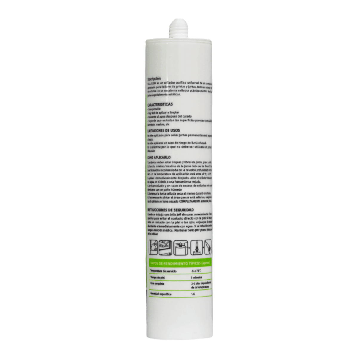 Silicona Acrilica Pintable Blanco 290ML SELLOJEFF 290ML | Ferrelectrica SPA