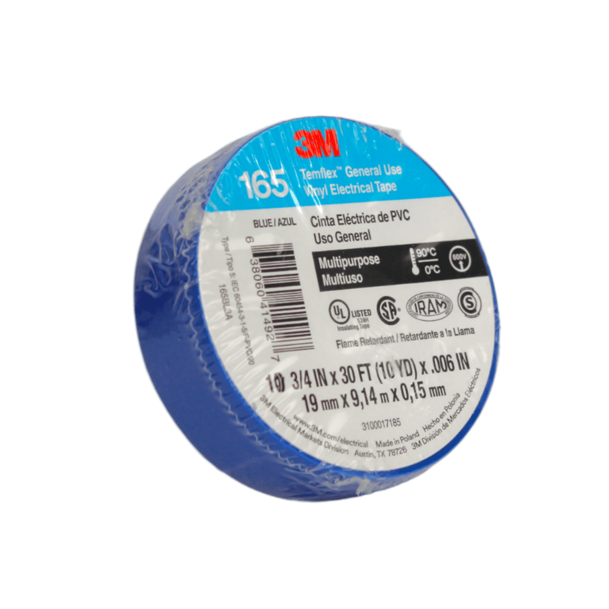 Cinta Aisladora Pvc Temflex 165 3M 19mm X 9 Mts | Ferrelectrica Materiales Electricos