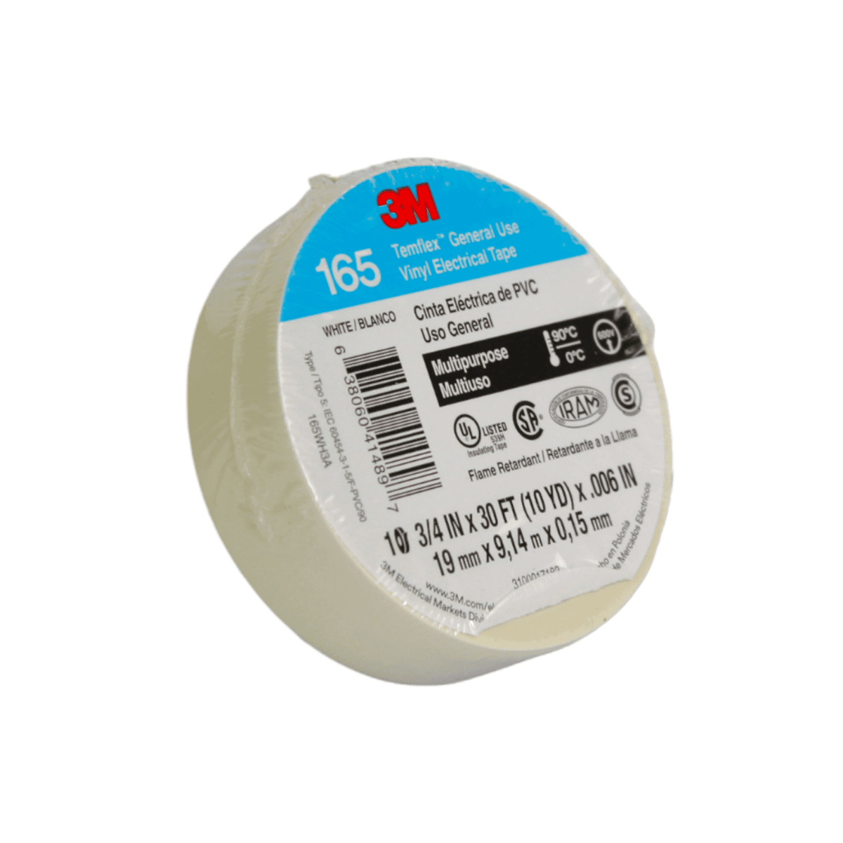 Cinta Aisladora Pvc Temflex 165 3M 19mm X 9 Mts | Ferrelectrica Materiales Electricos