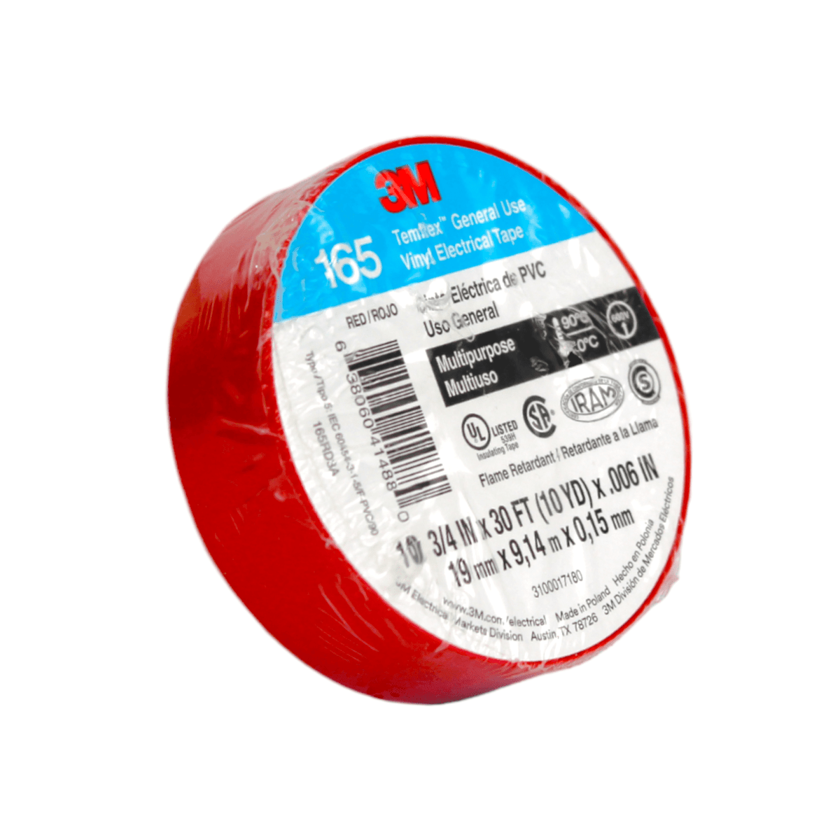 Cinta Aisladora Pvc Temflex 165 3M 19mm X 9 Mts | Ferrelectrica Materiales Electricos