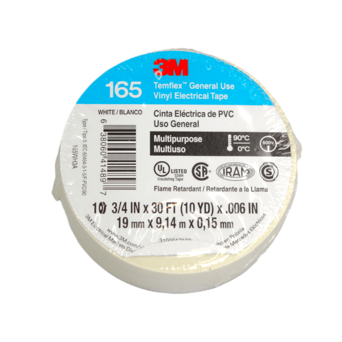 Cinta Aisladora Pvc Temflex 165 3M 19mm X 9 Mts | Ferrelectrica Materiales Electricos