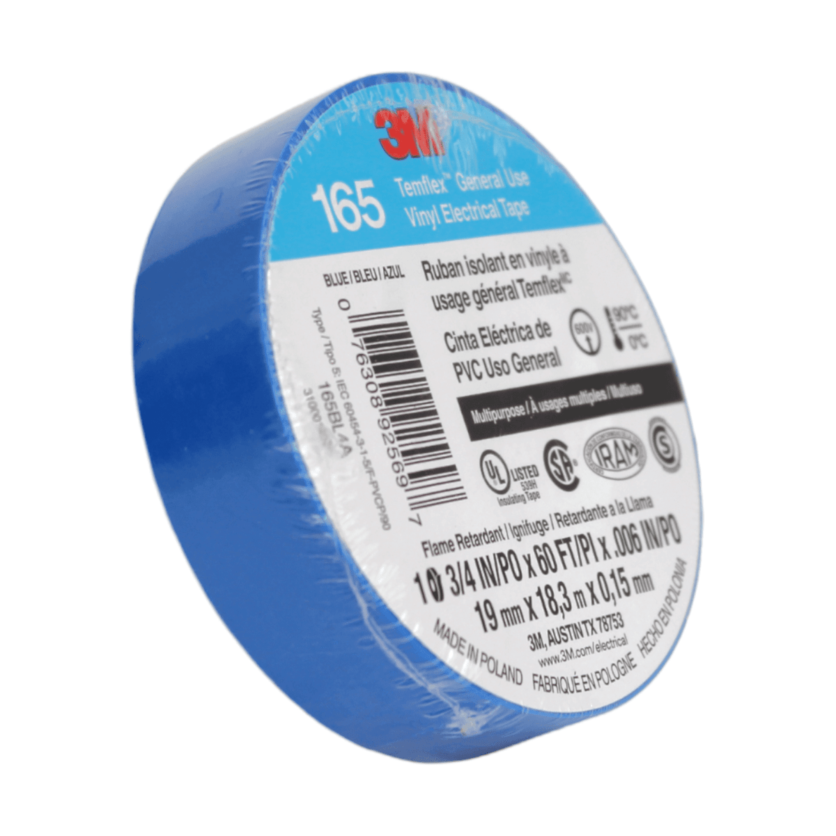 Cinta Aisladora Pvc Temflex 165 3M 19mm X 18 Mts | Ferrelectrica SPA