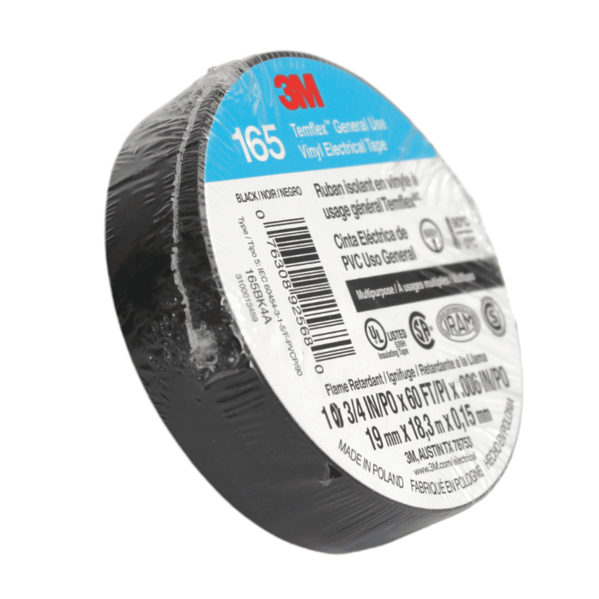 Cinta Aisladora Pvc Temflex 165 3M 19mm X 18 Mts | Ferrelectrica Materiales Electricos