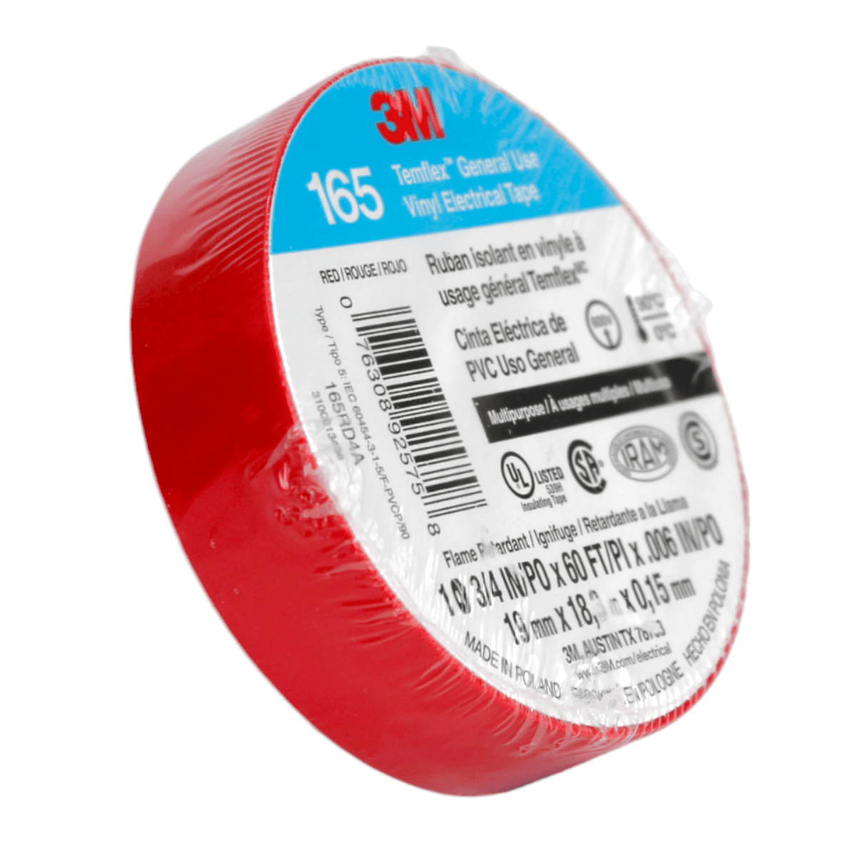 Cinta Aisladora Pvc Temflex 165 3M 19mm X 18 Mts | Ferrelectrica Materiales Electricos