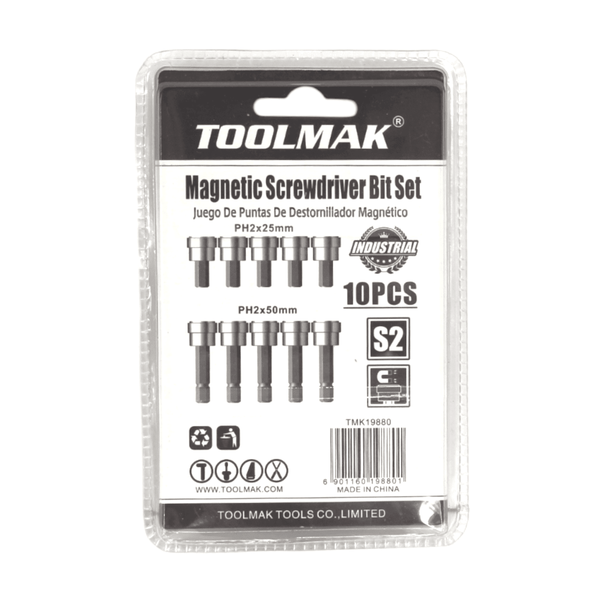 Punta Phillips Magnetica PH2 25MM-50MM Con Tope Set 10 Un ...