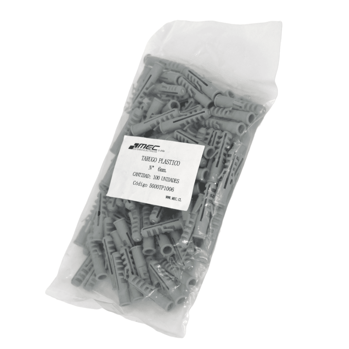 Tarugo Plastico 6mm Con Tope 100 Un | Ferrelectrica Materiales Electricos