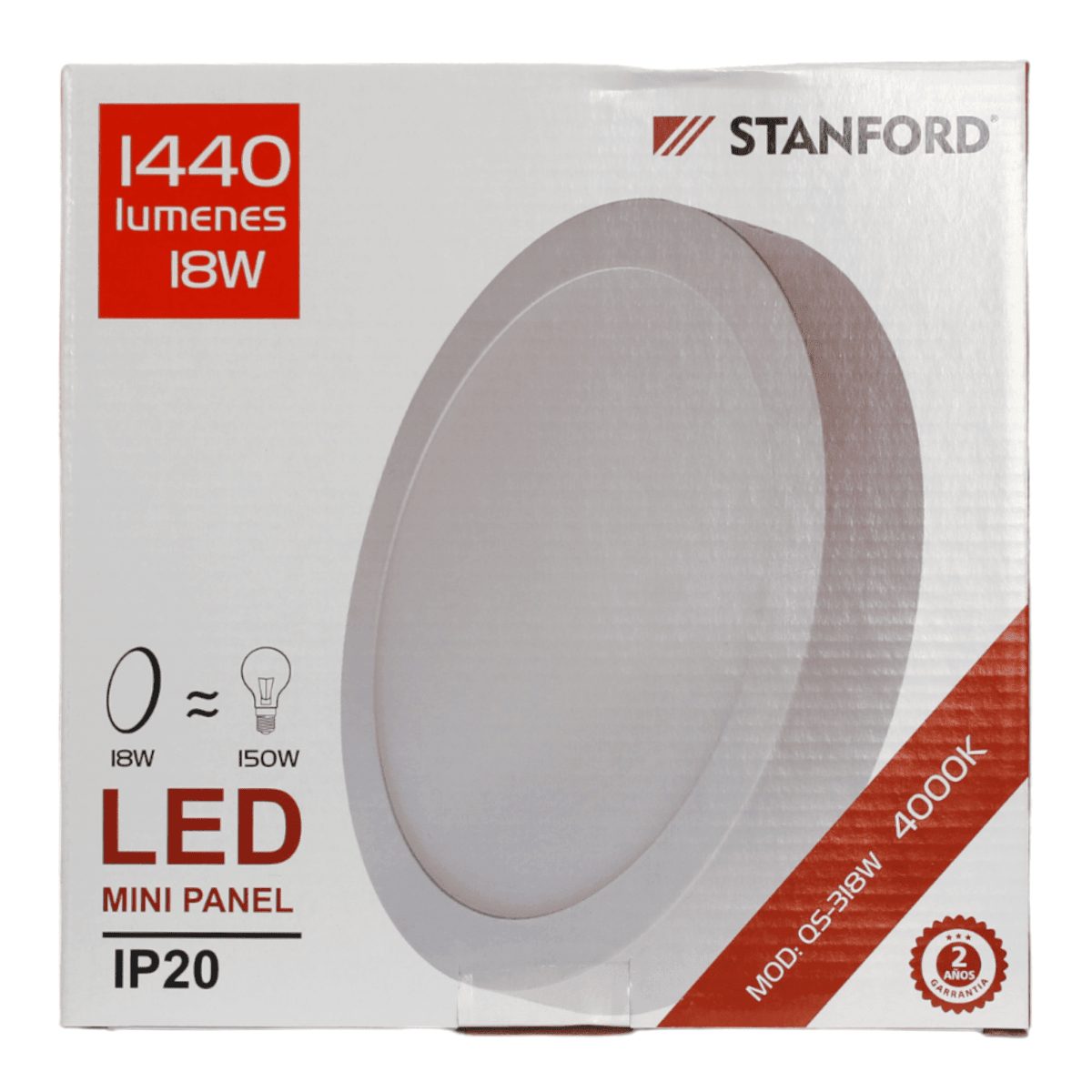 PANEL REDONDO SOBREPUESTO 18W 4000K STANFORD | Ferrelectrica SPA