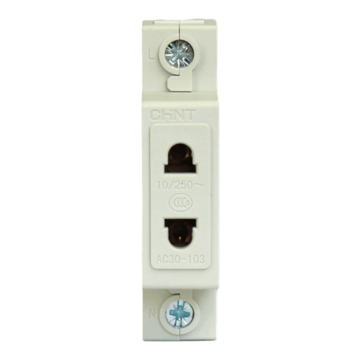 Enchufe Hembra a Riel Din 2P 10A AC30-103 CHINT | Ferrelectrica Materiales Electricos