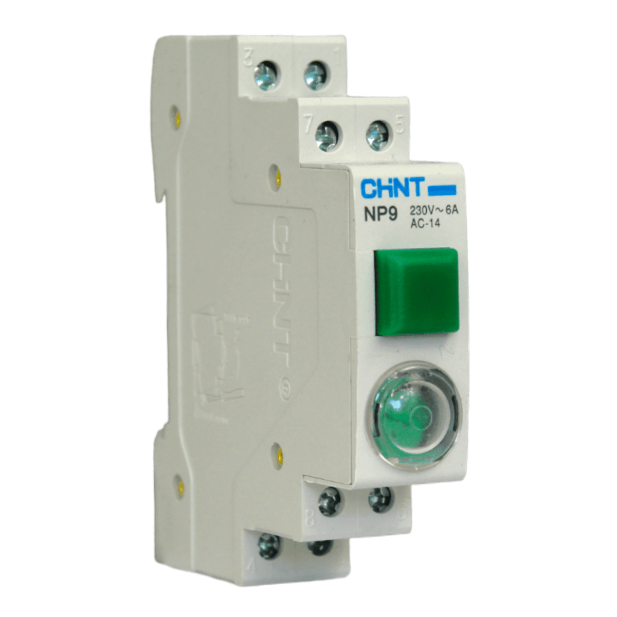 Pulsador Riel Din Con indicador luminoso 230 Vac 1NA+2NC ...