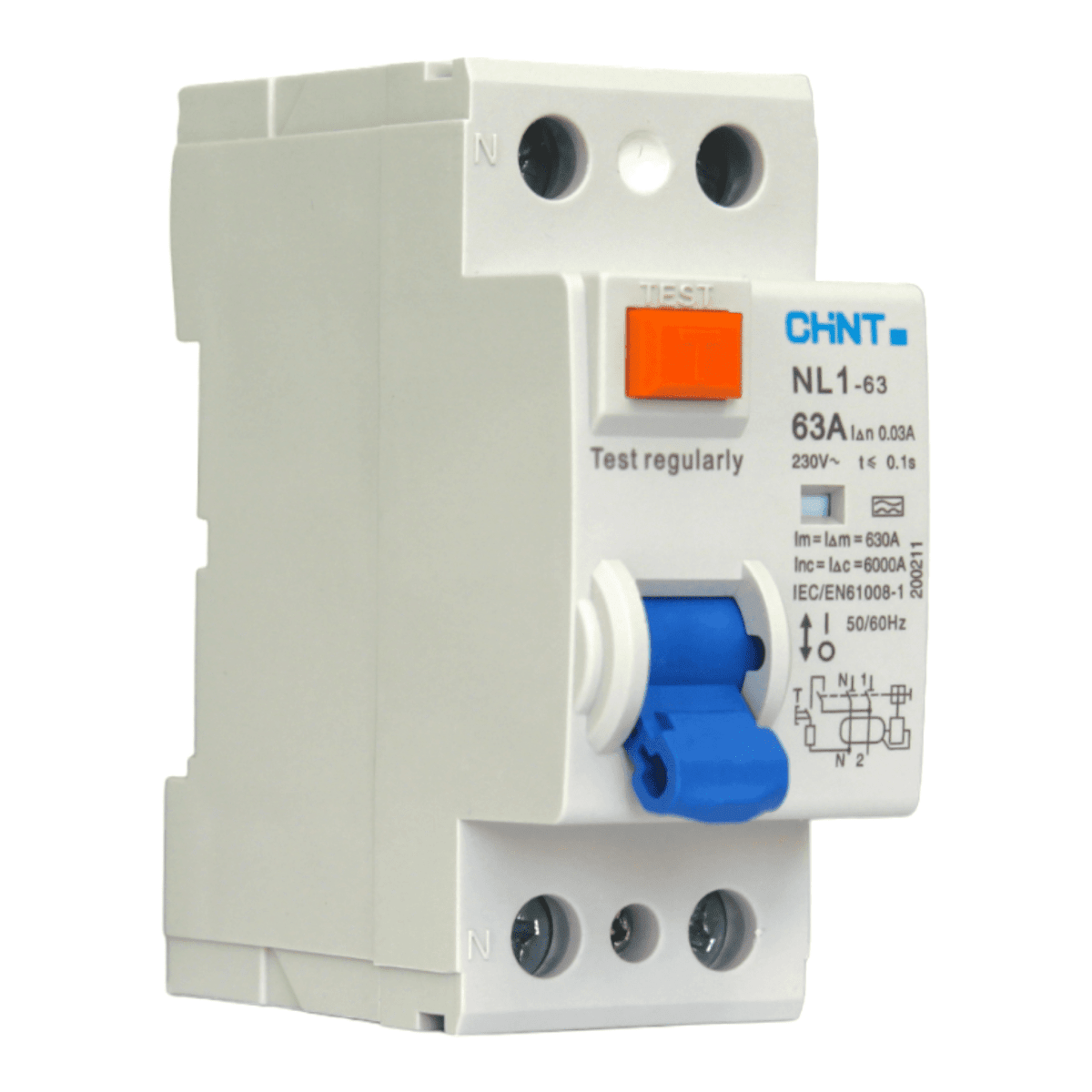 Interruptor Diferencial 2X63A 30mA Clase A HPI NL1-A CHINT ...