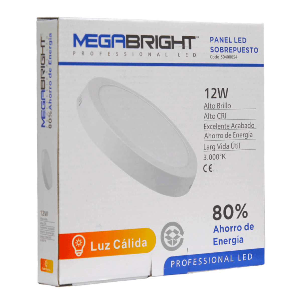 Panel LED Redondo Sobrepuesto 12W MEGABRIGHT | Ferrelectrica Materiales Electricos