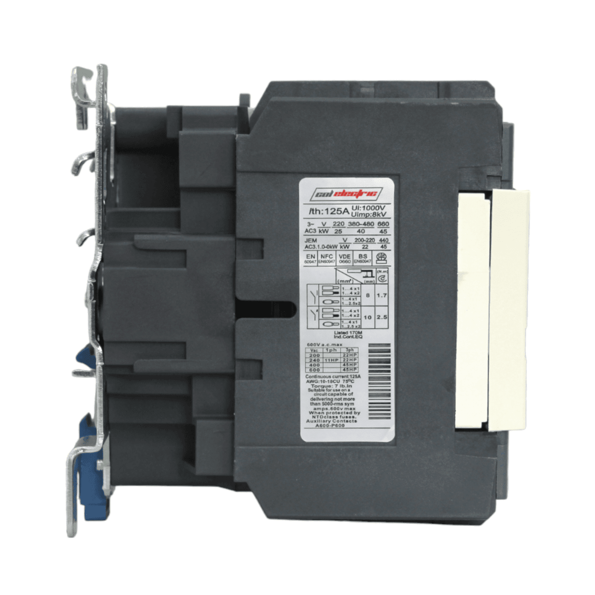 CONTACTOR LC1D95M7 95A 220v 3P 380v 1NC+1NO | Ferrelectrica Materiales ...