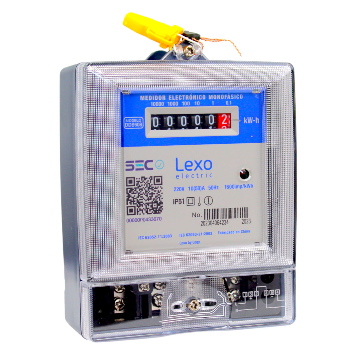 Medidor Monofasico Analogo 10(50)A 220V DDS608 Calibra. LEXO ...