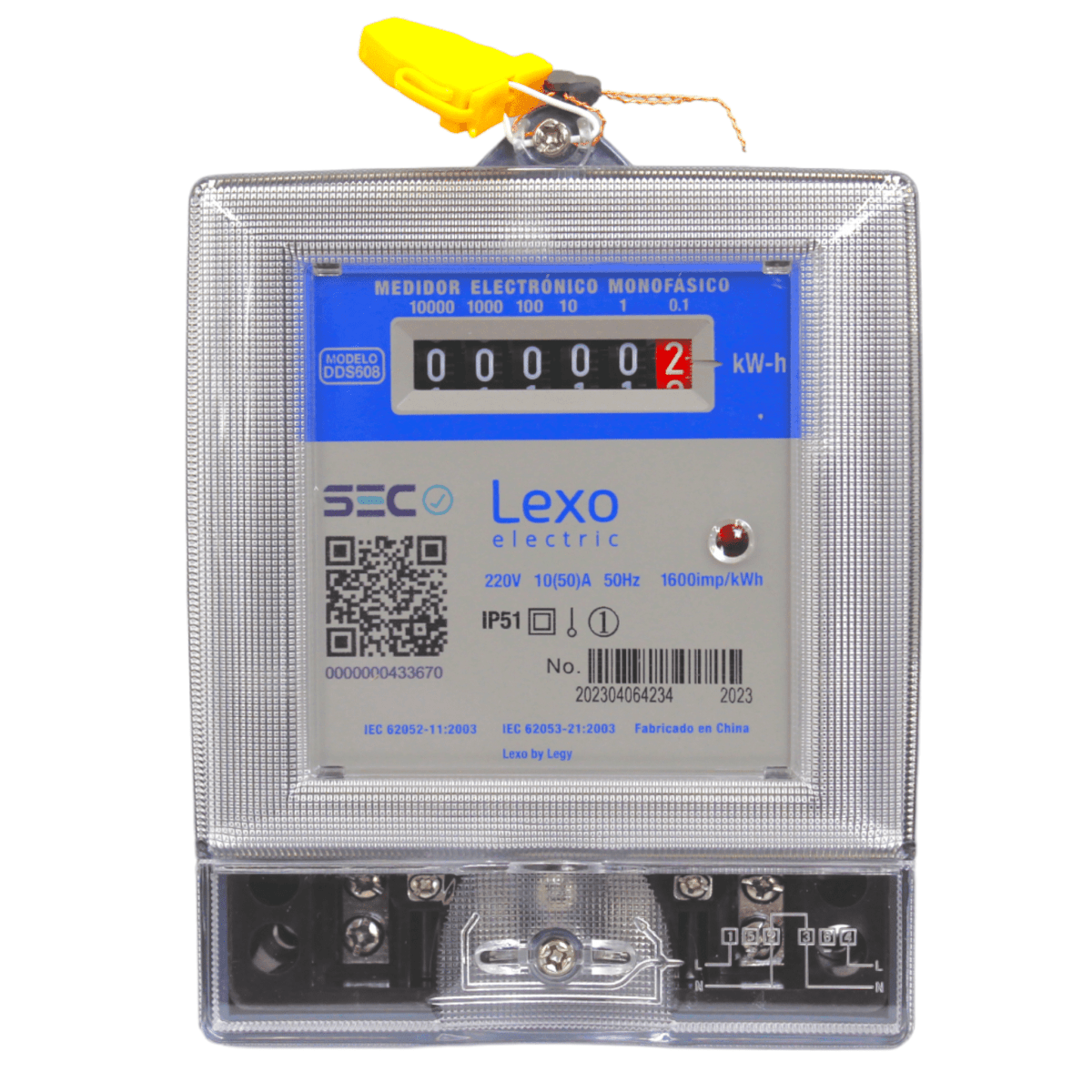 Medidor Monofasico Analogo 10(50)A 220V DDS608 Calibra. LEXO ...