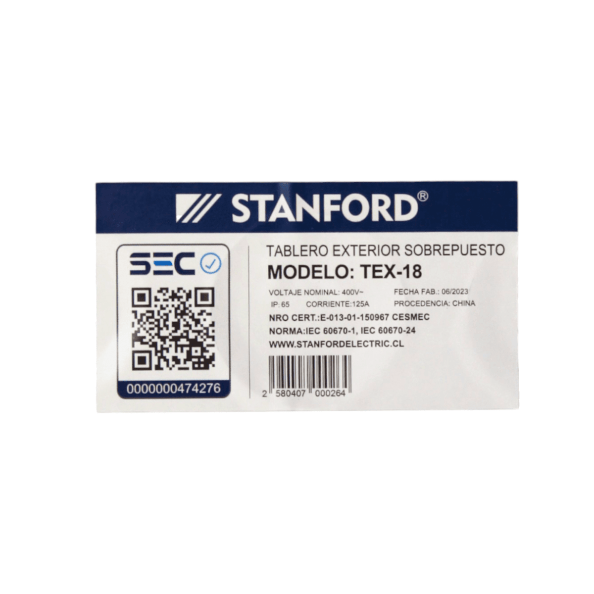 Tablero Sobrepuesto Exterior 18CC IP65 Stanford | Ferrelectrica ...