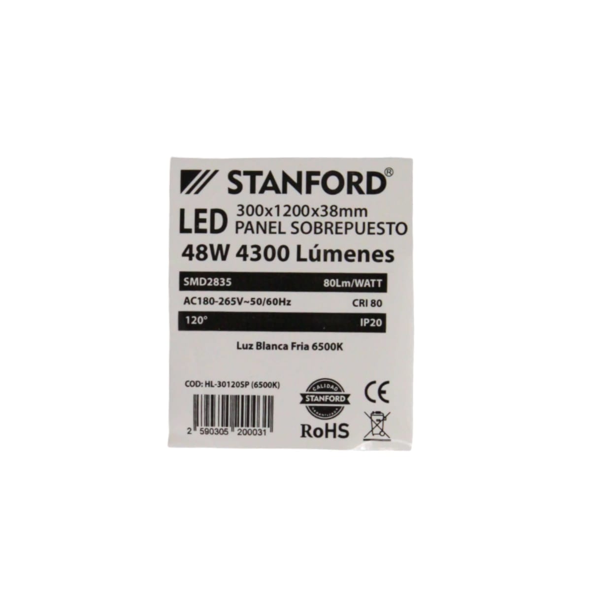 Panel Led 300x1200x38mm S/P 6500k Stanford 48w | Ferrelectrica ...