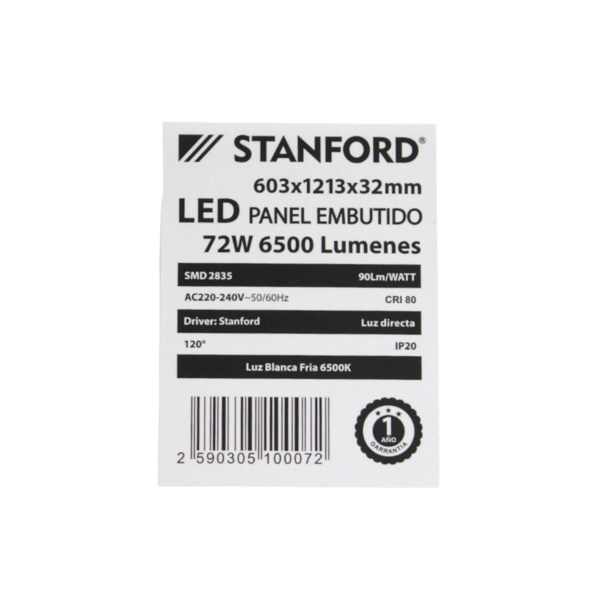 Panel Led 603x1213x32mm Embutido Stanford 72w Luz Directa ...