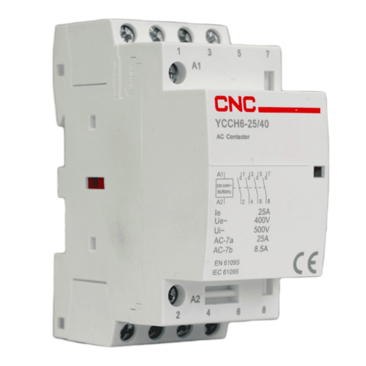 Contactor Modular 2P 25A Bobina 220v 4NO YCCH6-25/40 CNC | Ferrelectrica Materiales Electricos