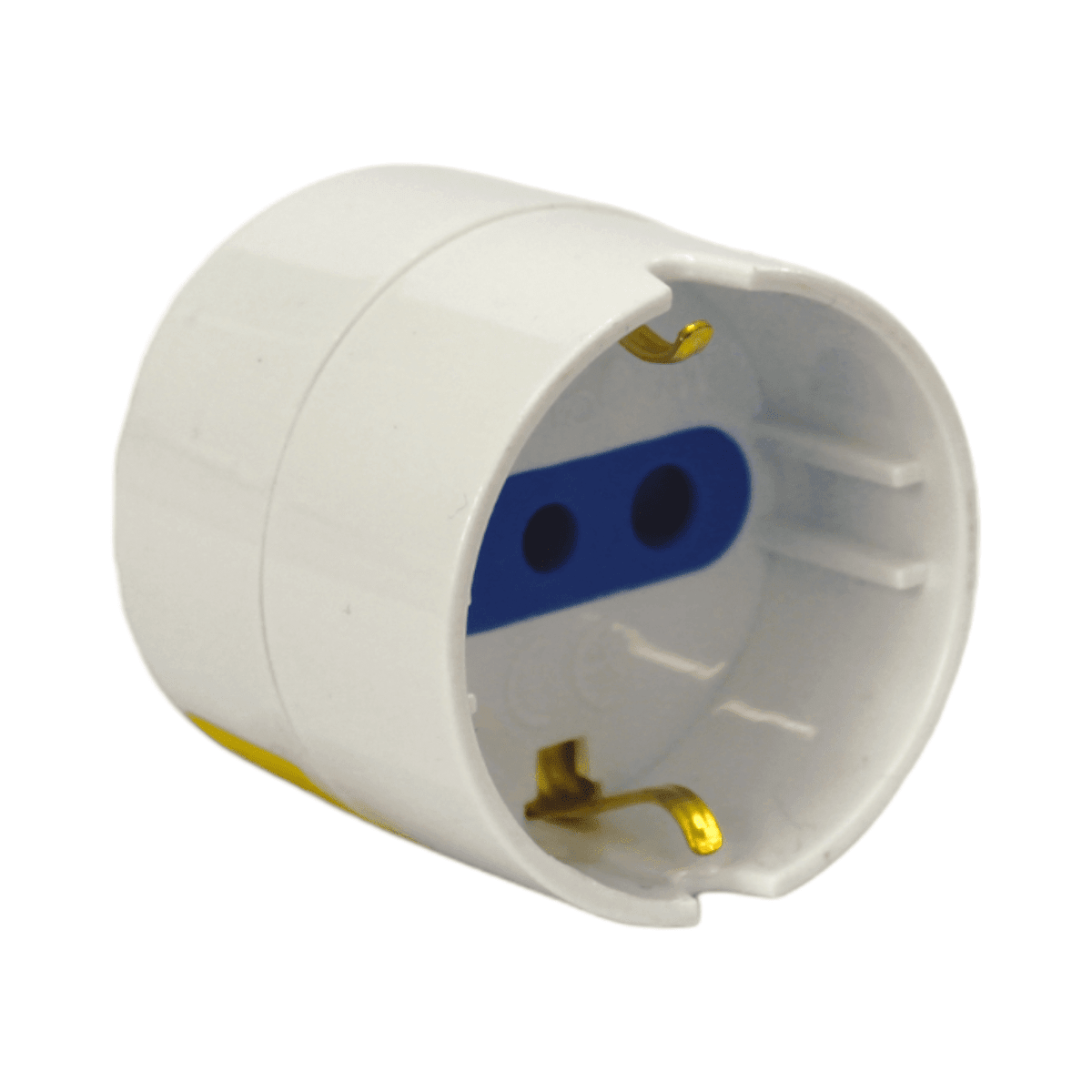 Adaptador Schuko 10A 1500W c/Protector Blanco LEXO | Ferrelectrica Materiales Electricos