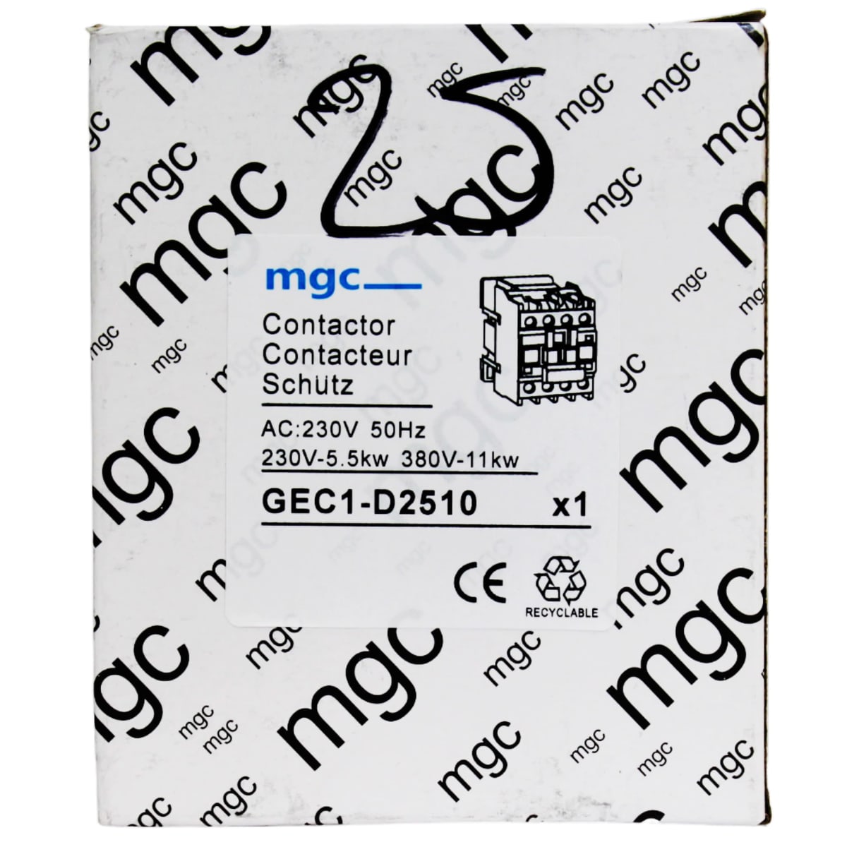 Contactor GEC1 25A Bobina 220VAC 3P AC3 380V 11 KW 1NO MGC ...