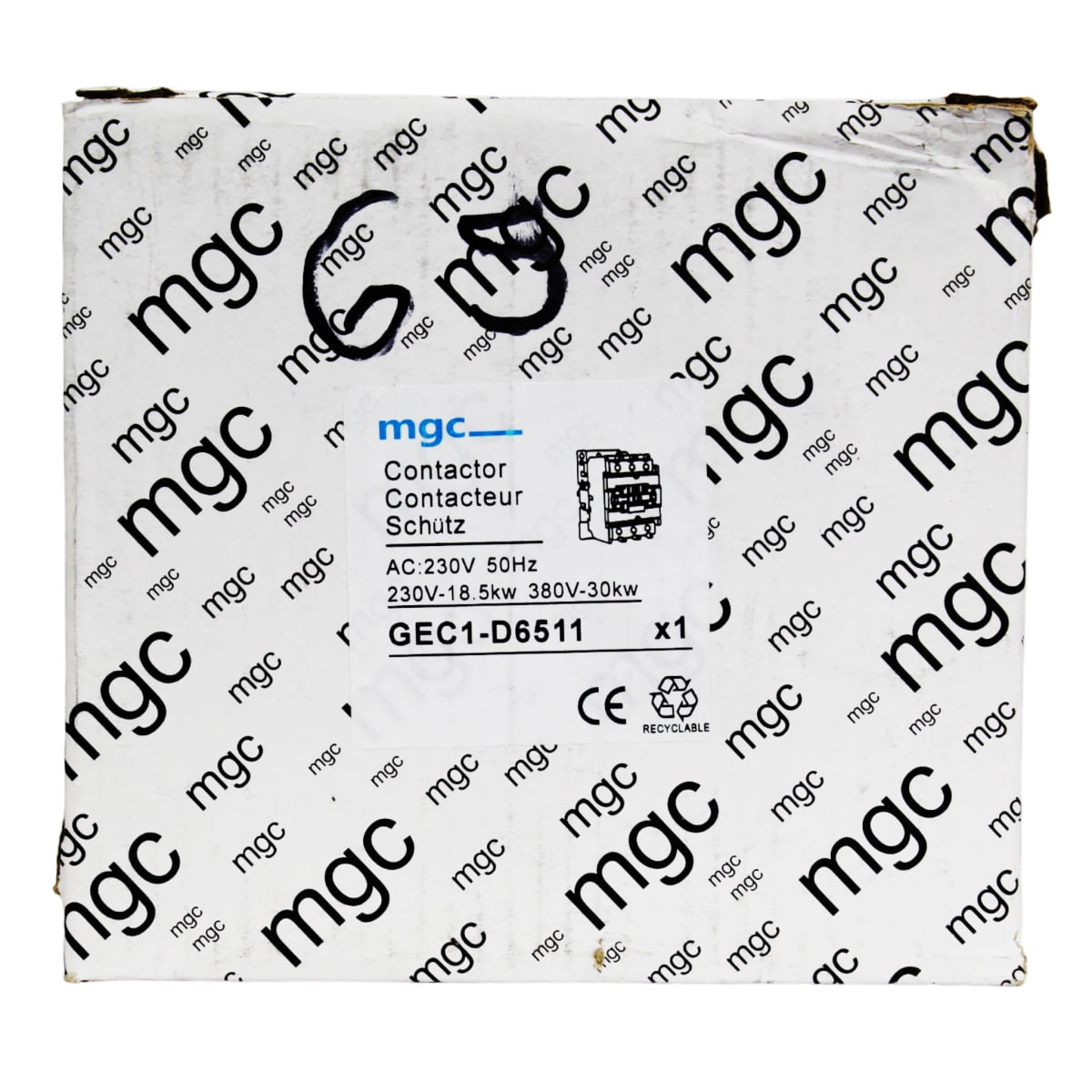 Contactor GEC1 65A Bobina 220VAC AC3 380V 30KW 1NO+1NC MGC ...