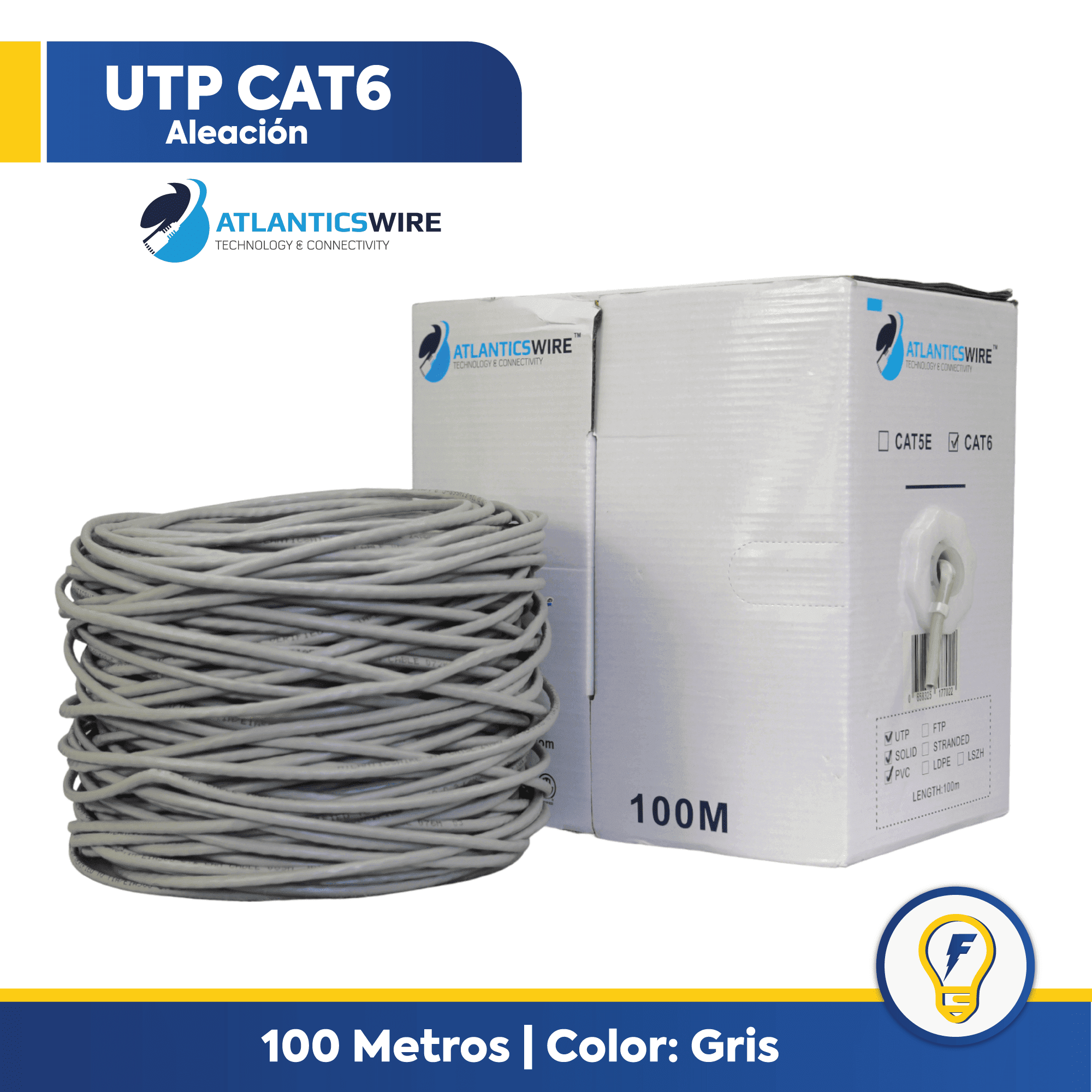 Cable Utp Cat6 23awg Aleacion X 100Mts Aw | Ferrelectrica SPA