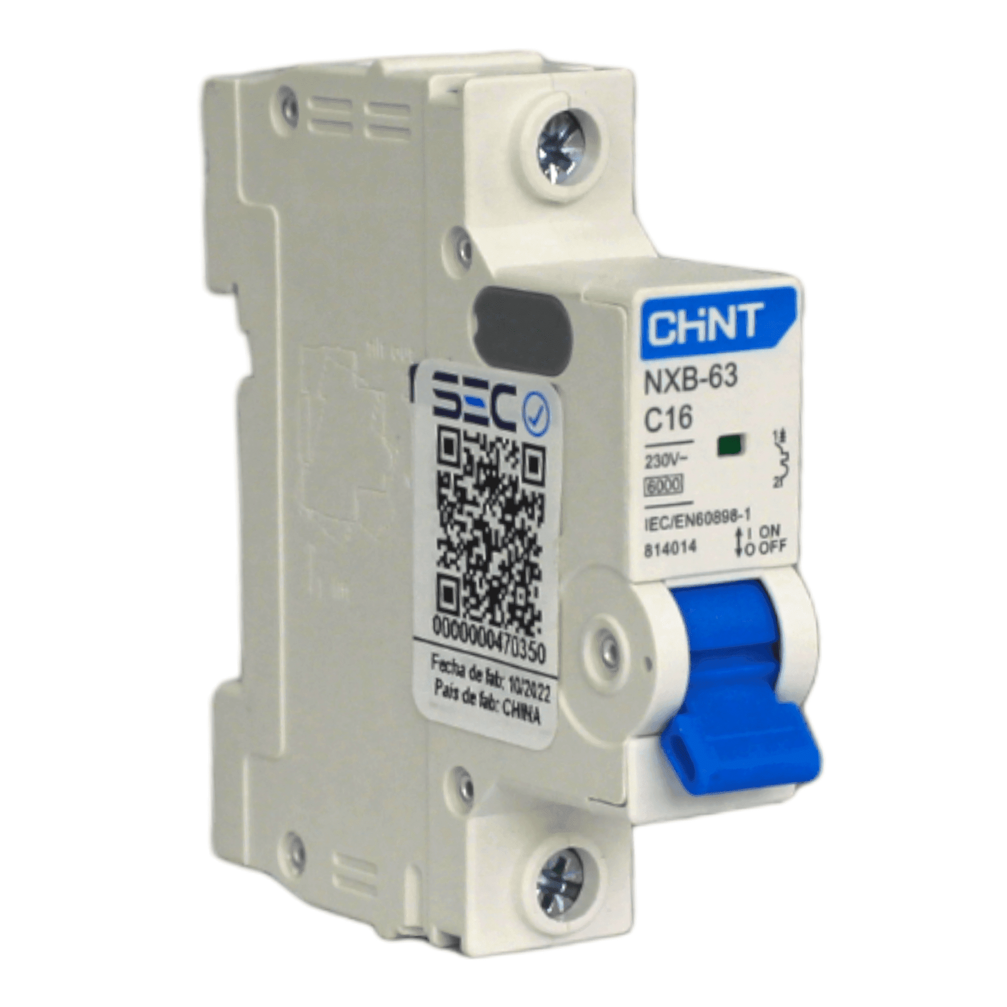 Automático 1x16A 6kA Curva C 230/400V NXB-63 Chint | Ferrelectrica Materiales Electricos