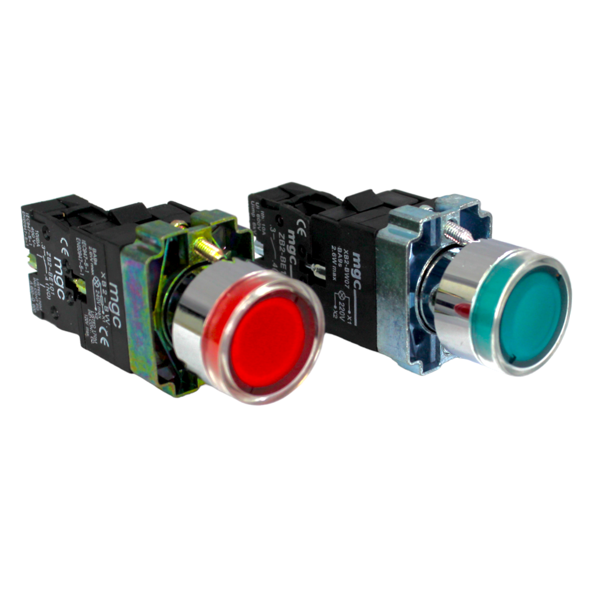 Botón Pulsador con Luz 22mm 1no Metal | Ferrelectrica SPA