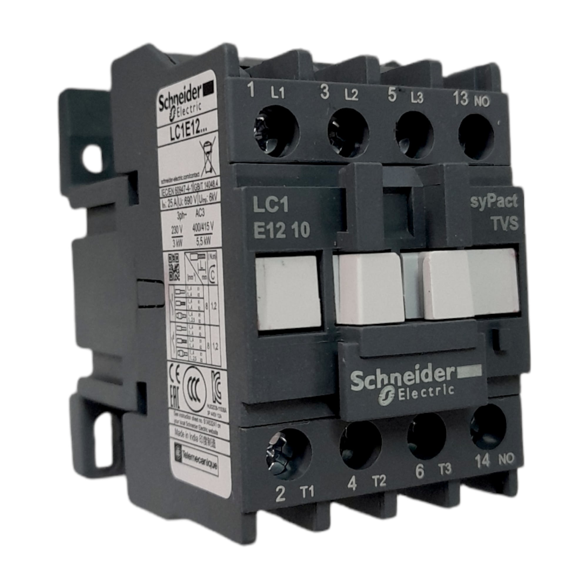 Contactor 3 Polos 12A 220v 50hz LC1E1210M5 SCHNEIDER | Ferrelectrica SPA