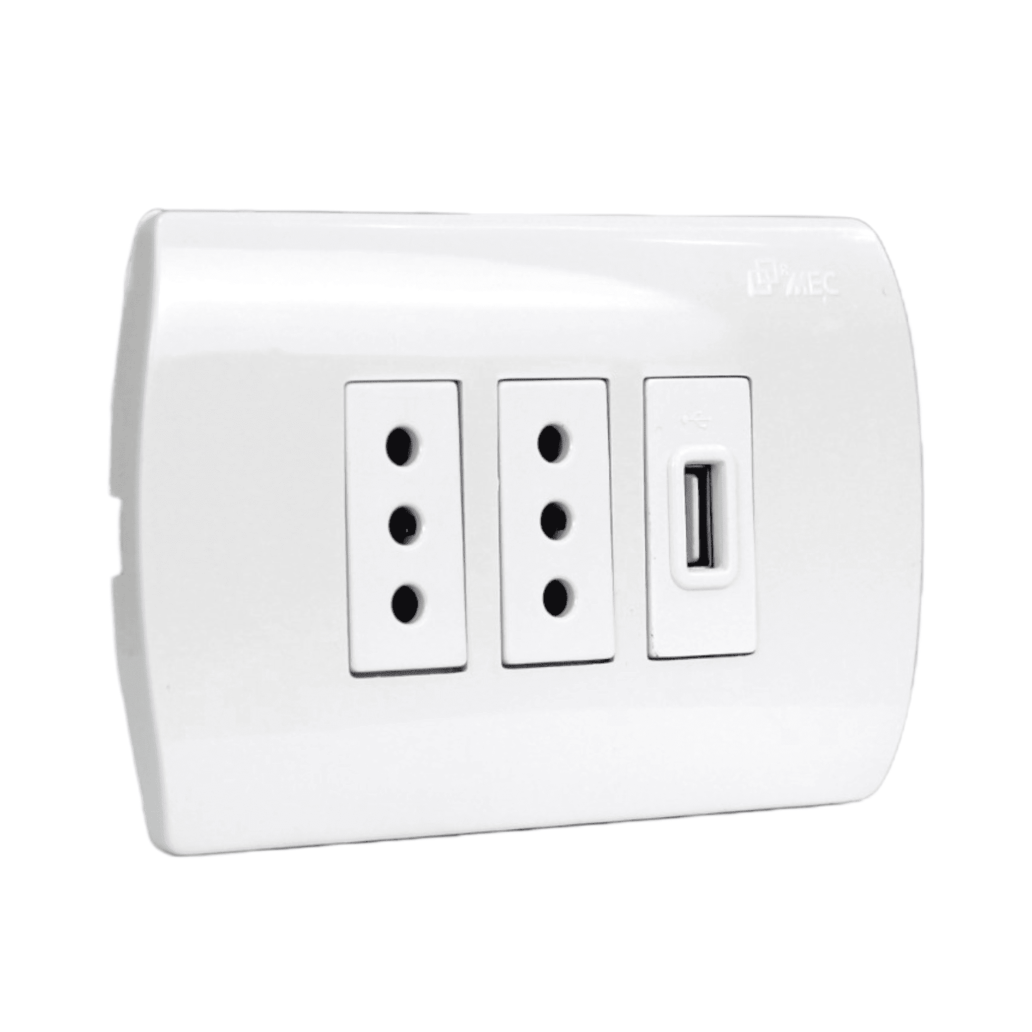 Tomacorriente Doble 10A 250V + USB 2.1A Armado IMEC ARIS | Ferrelectrica SPA