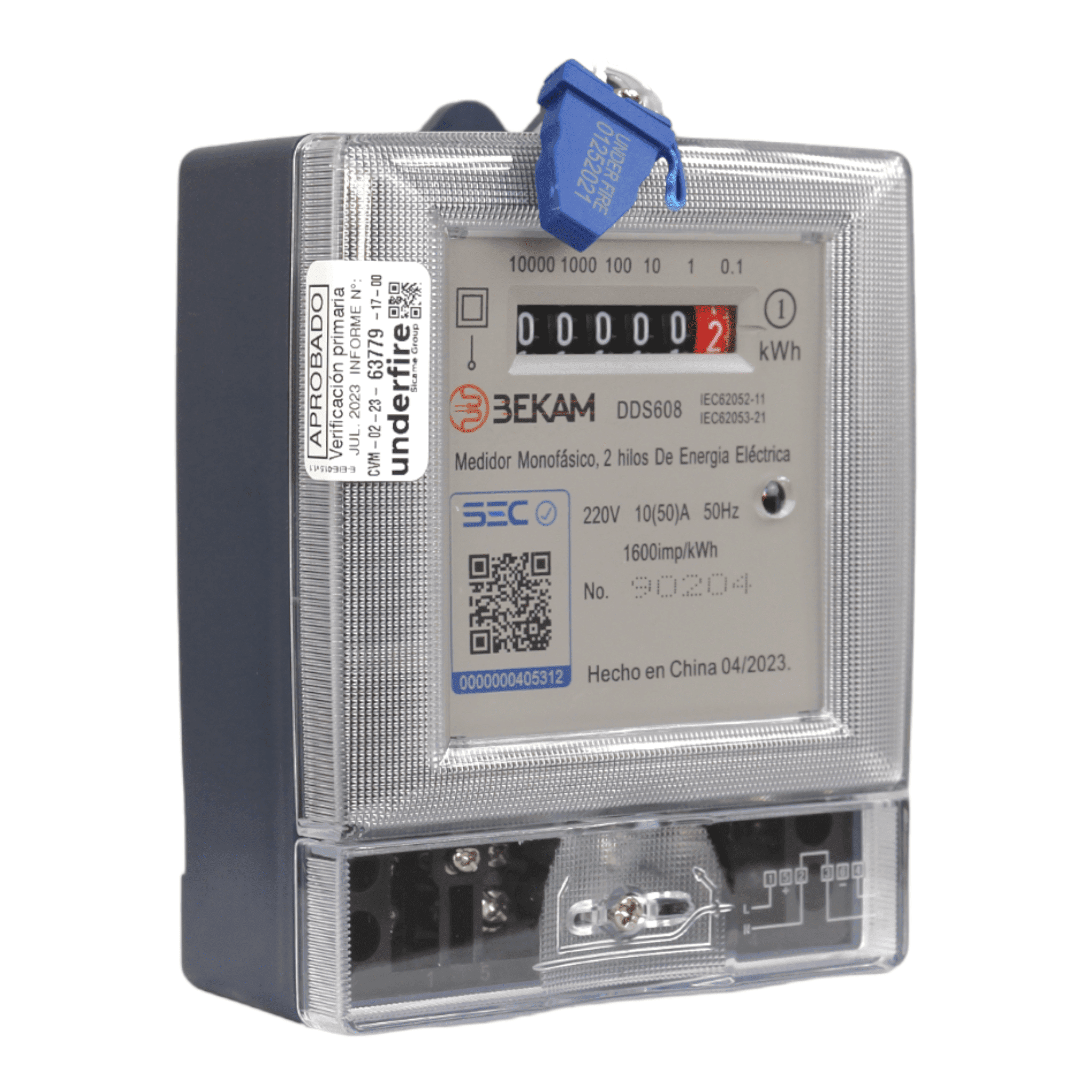 Medidor Monofasico Analogo 10(50)A 220V DDS608 Calibrado BEKAM ...