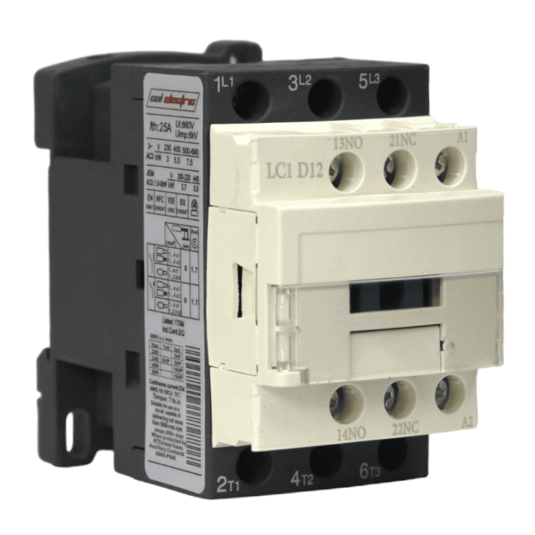 Contactor lc1d12m7 12A 220v 3P 380v 1nc+1no | Ferrelectrica SPA